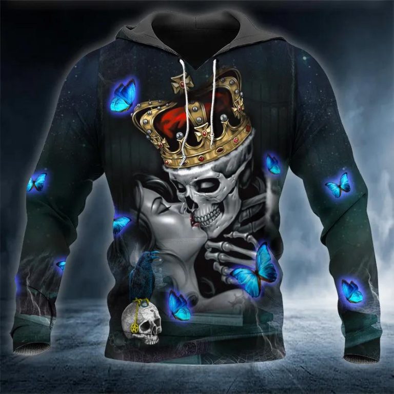Black And White The Hunt Skull 3D Hoodie - Skull & Viking Graphic Tees ...