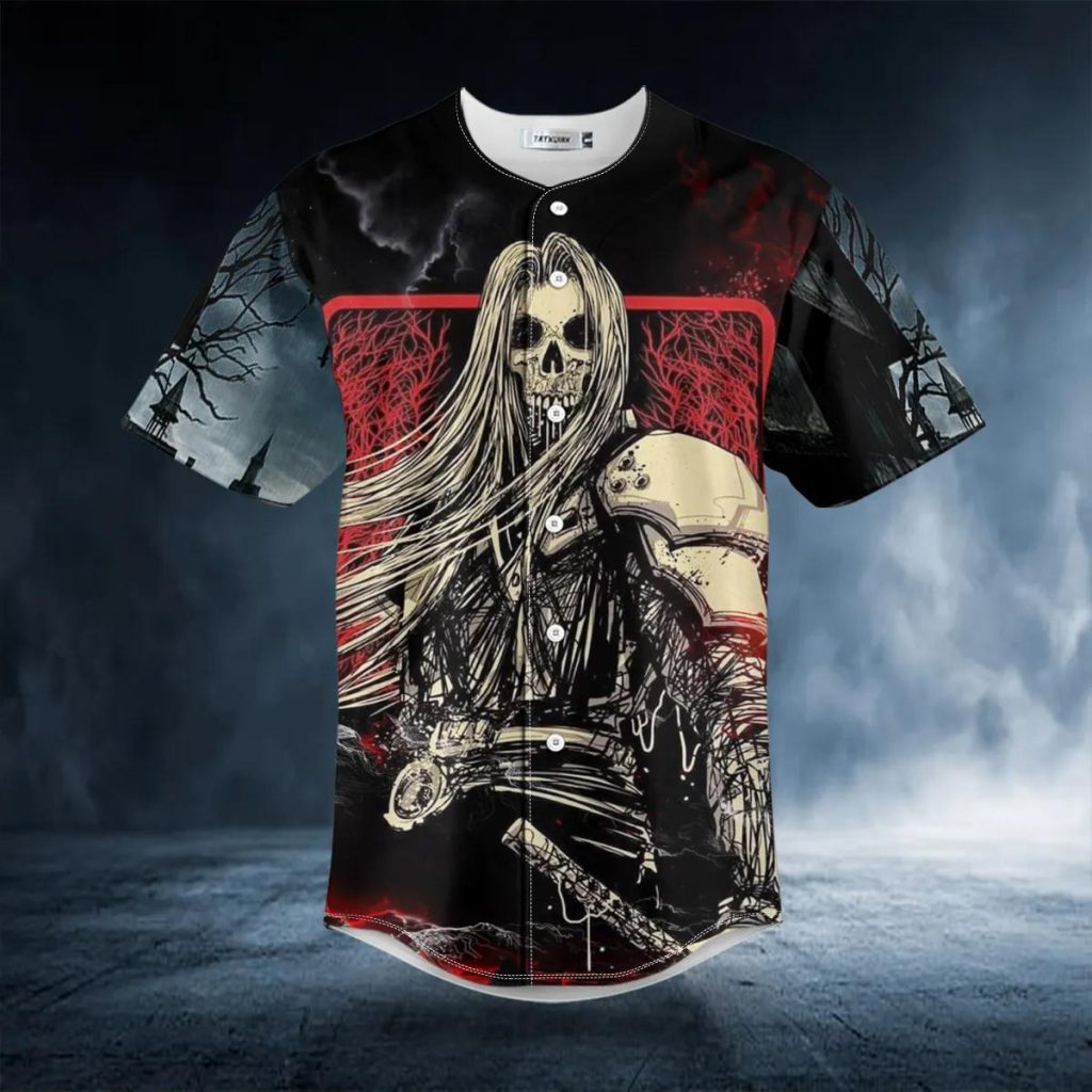 Samurai Grim Reaper Baseball Jersey - Skull & Viking Graphic Tees | 3D ...